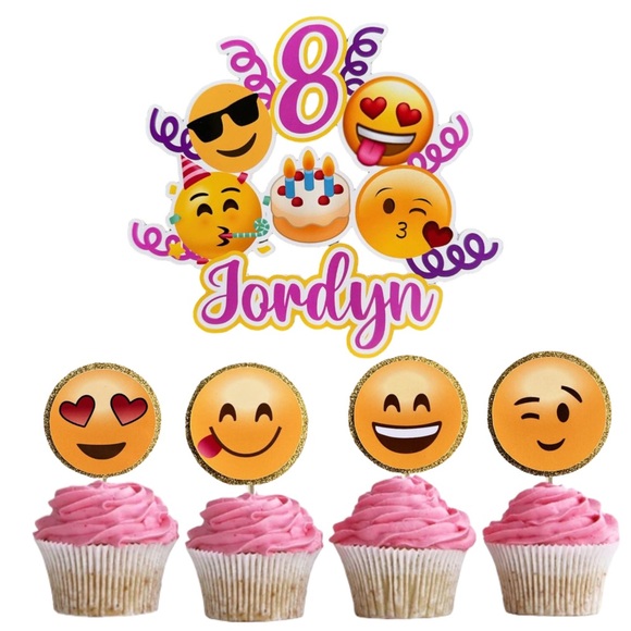Party Supplies | Emoji 5pcs Cake Topper | Poshmark